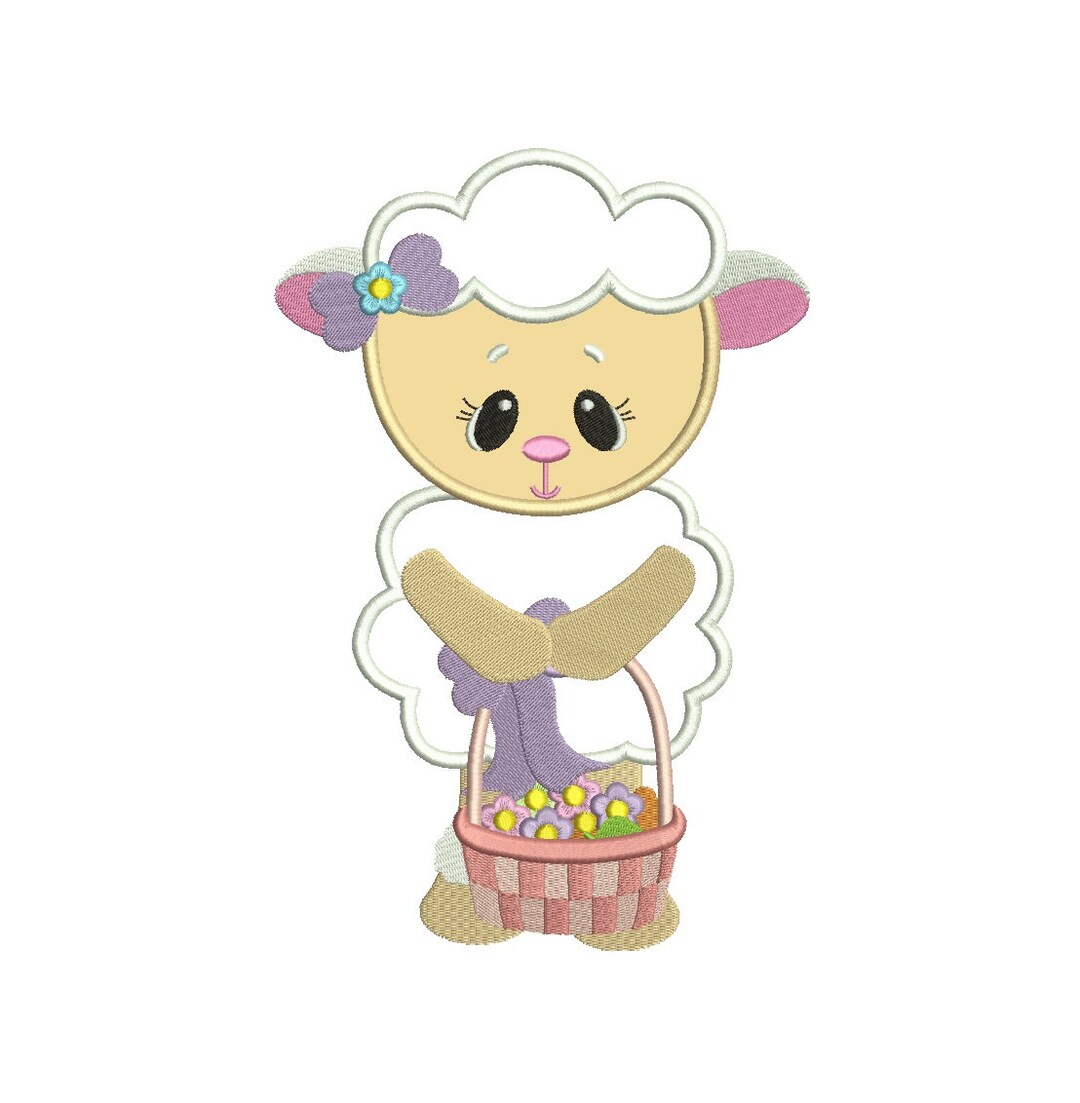 Easter Lamb Applique Machine Embroidery Digitized Design Pattern ...