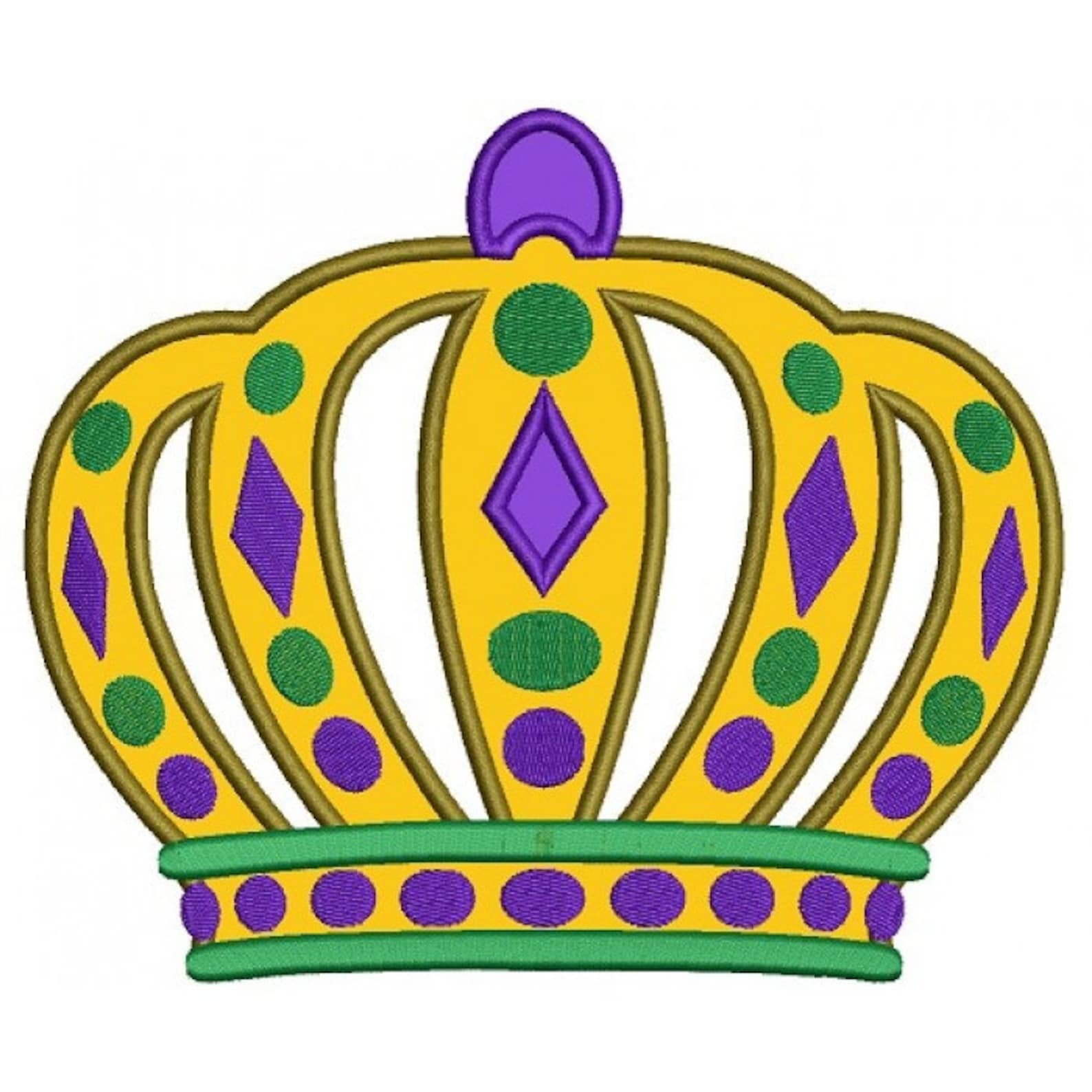 Mardi Gras Big Crown Applique Machine Embroidery Digitized Design ...
