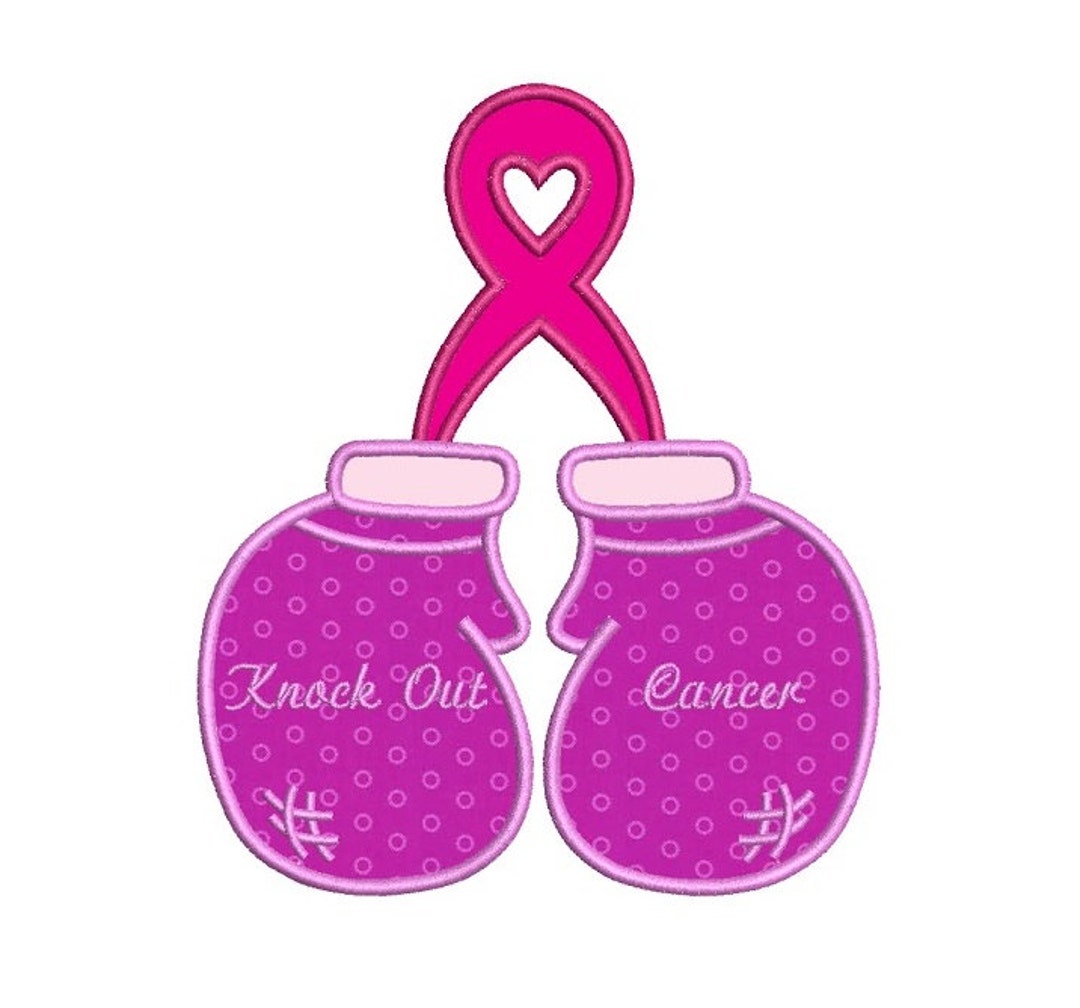 Boxing Gloves Breast Cancer Awareness Applique Machine Embroidery ...