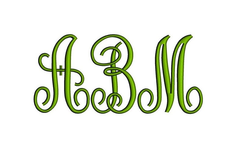 Fancy Monogram Embroidery Font Upper Case Satin Stitch - Etsy