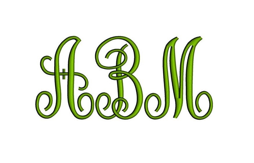 Fancy Monogram Embroidery Font Upper Case Satin Stitch - Etsy