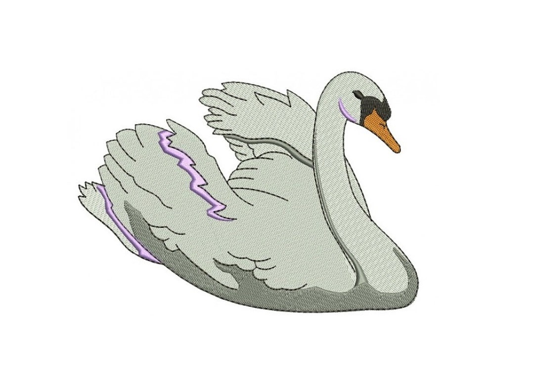 Swan Filled Digitized Machine Embroidery Design Pattern - Instant ...