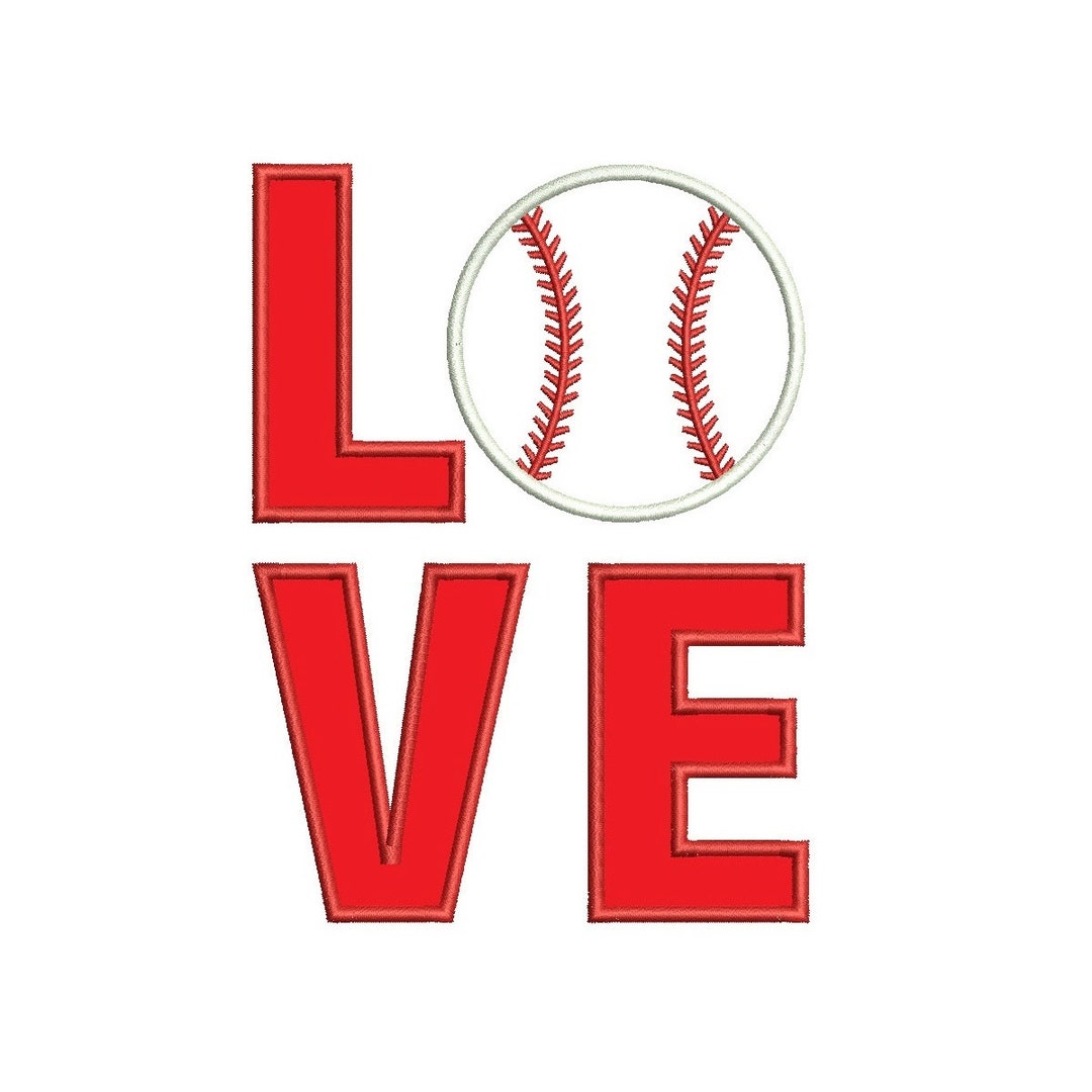 Love Baseball Applique – Machine Embroidery Design (instant Download ...
