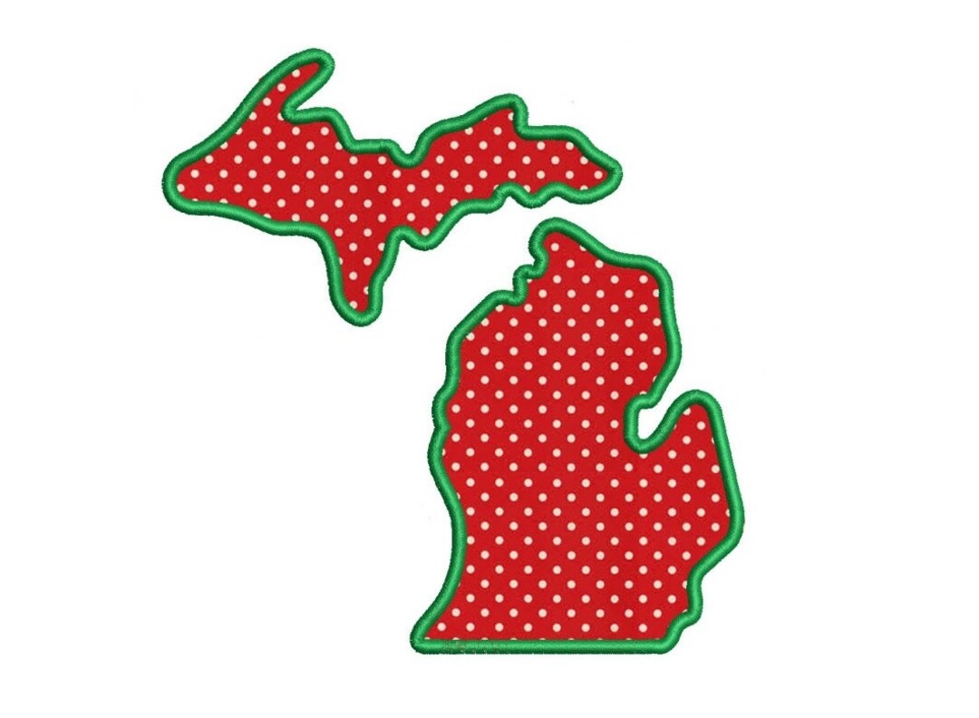 Michigan Applique Machine Embroidery Digitized State Design Pattern ...