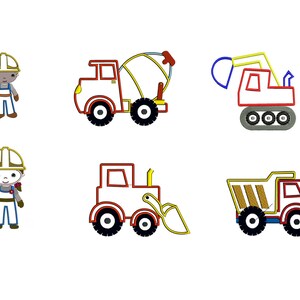 Construction Set Machine Embroidery Applique Boy Design Pattern ...
