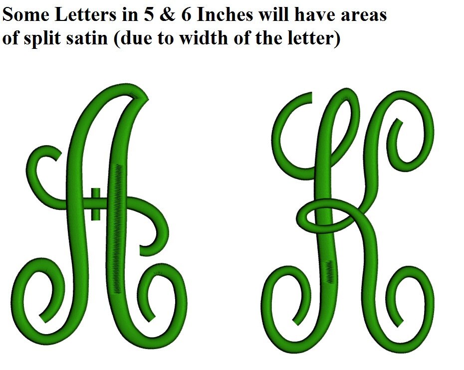 Large Fancy Monogram Embroidery Font Upper Case Satin Stitch Digitized ...