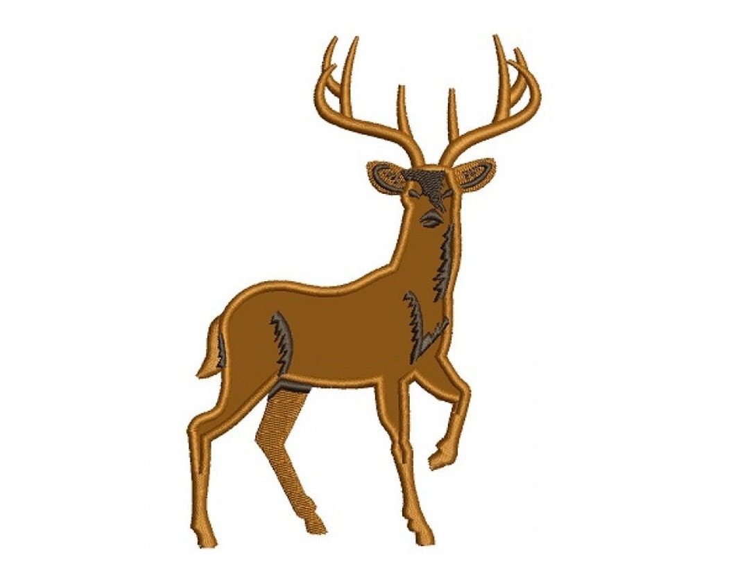 Buck With Big Antlers Machine Embroidery Applique Design - Instant ...