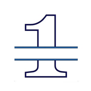 Birthday Number 1 Split Applique (1st Birthday) Machine Embroidery ...