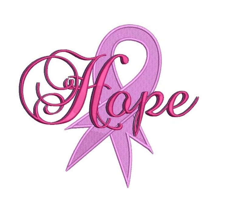 Hope Breast Cancer Ribbon Filled Machine Embroidery Digitized - Etsy