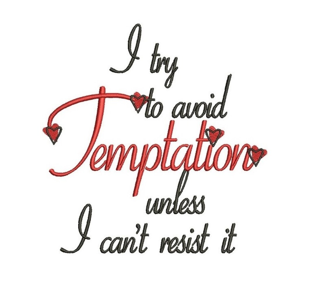 Avoid Temptation Machine Embroidery Filled Design Digitized Pattern ...