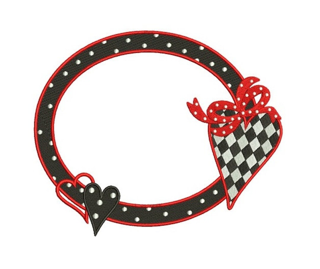 Frame With a Big Heart Machine Embroidery Filled Design Digitized ...