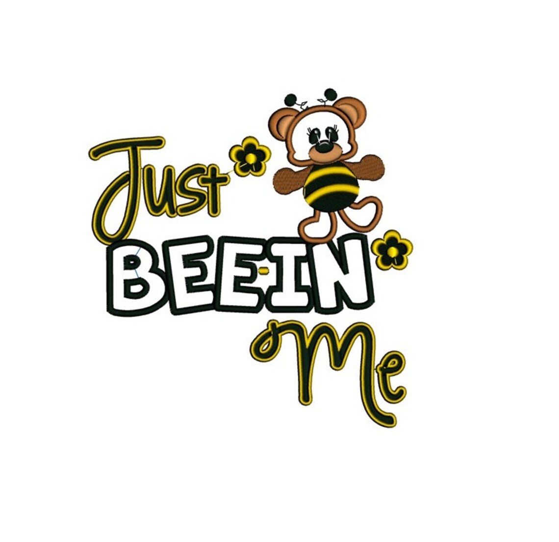 Just Beein Me Bear Bee Applique Machine Embroidery Digitized Design ...