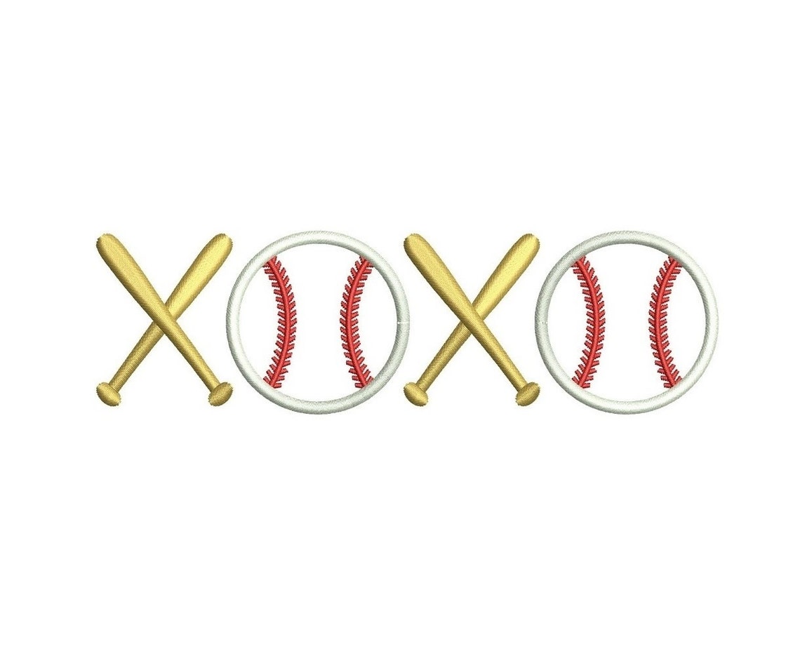 Baseball Bats and Ball XOXO Applique Machine Embroidery - Etsy