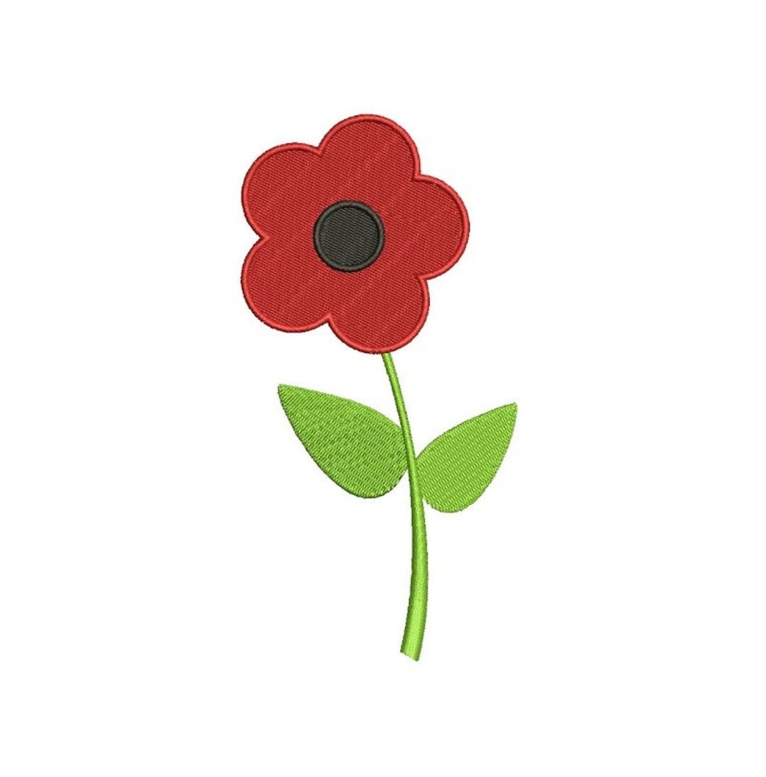 Long Stem Flower Filled Machine Embroidery Design Digitized Pattern ...