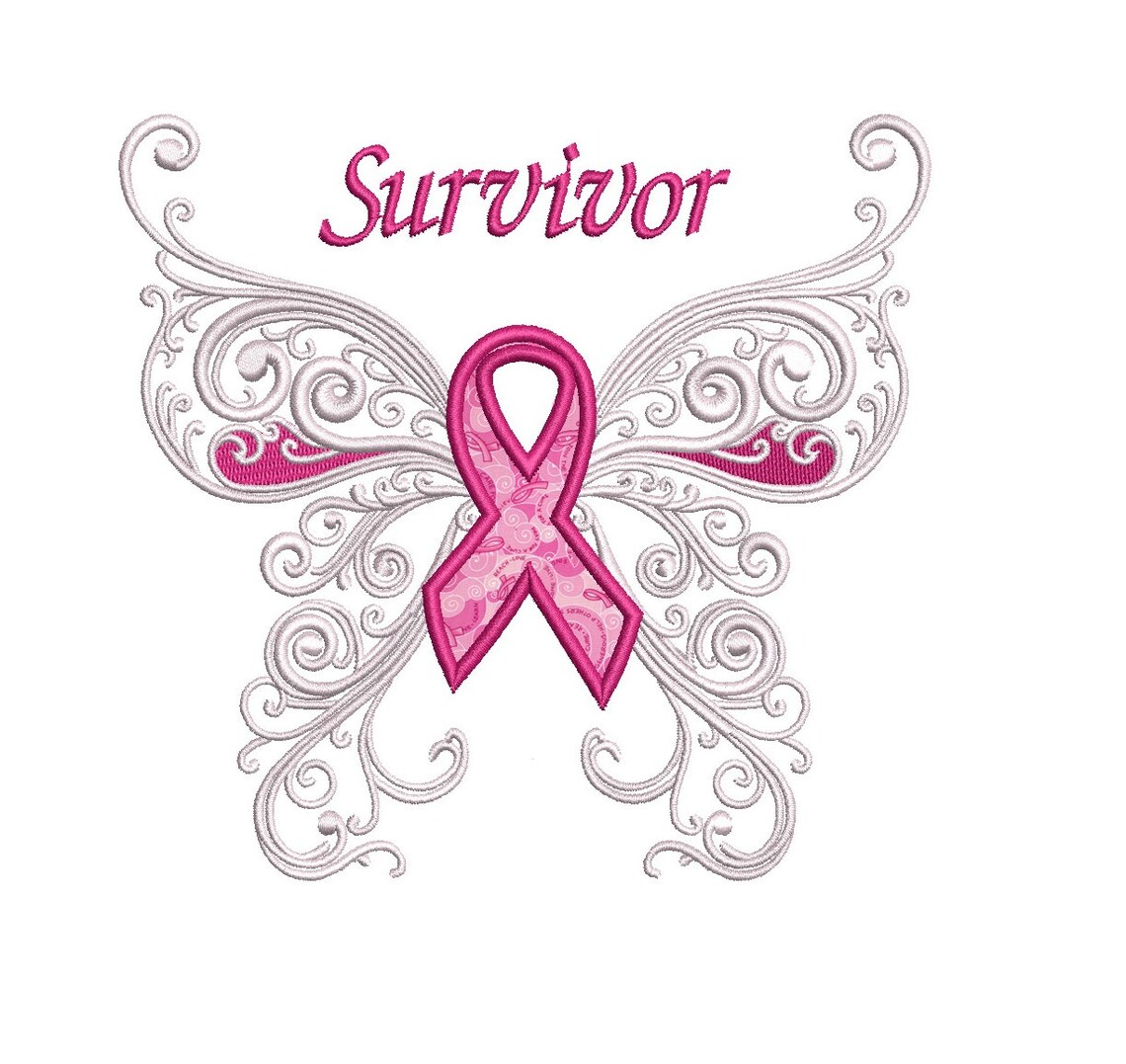 Survivor Breast Cancer Applique Butterfly With Wings Machine | Etsy