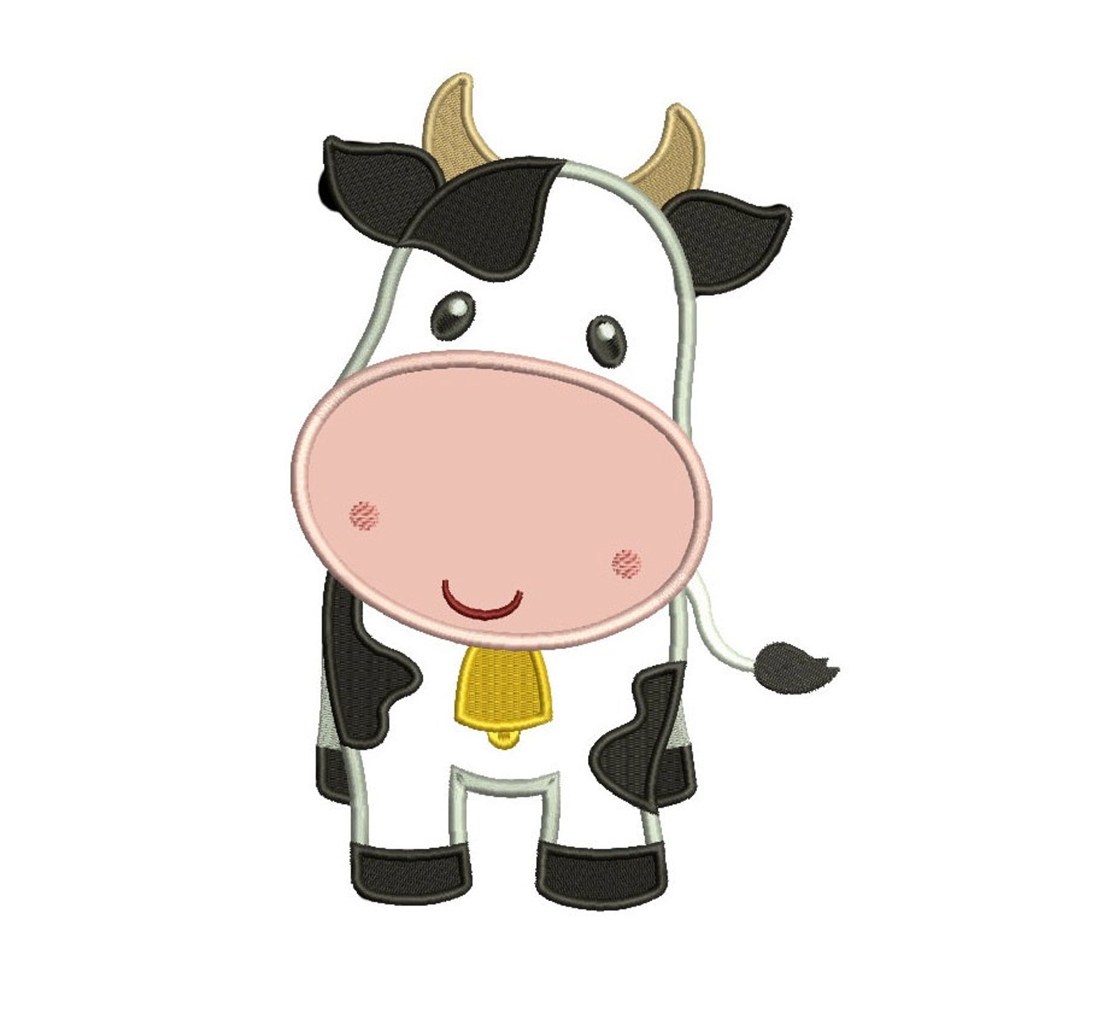 Vaca cute Little apliques bordado de máquina digitalizado - Etsy España