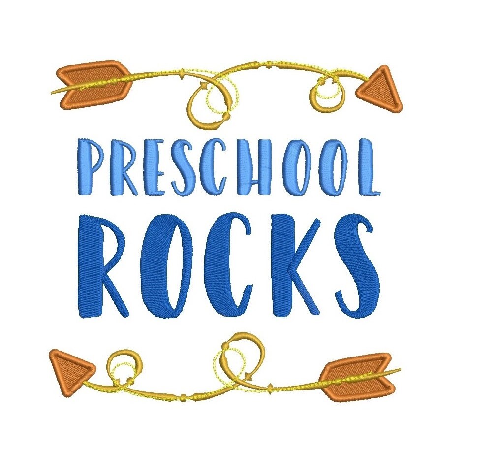 Preschool Rocks School Filled Machine Embroidery Digitized | Etsy