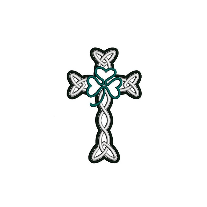 Shamrock Leaf Irish Cross Applique Machine Embroidery Digitized Design ...