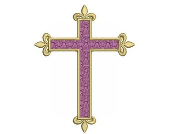 Machine Embroidery Design Applique Cross With Circle INSTANT - Etsy