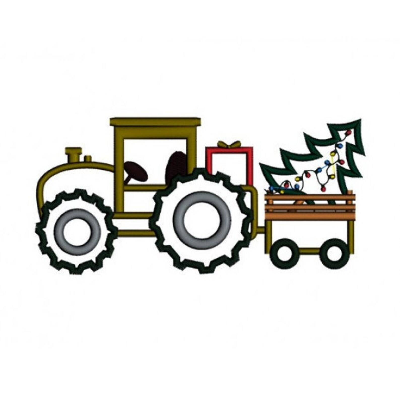 Tractor Christmas Tree Applique Machine Embroidery Digitized - Etsy