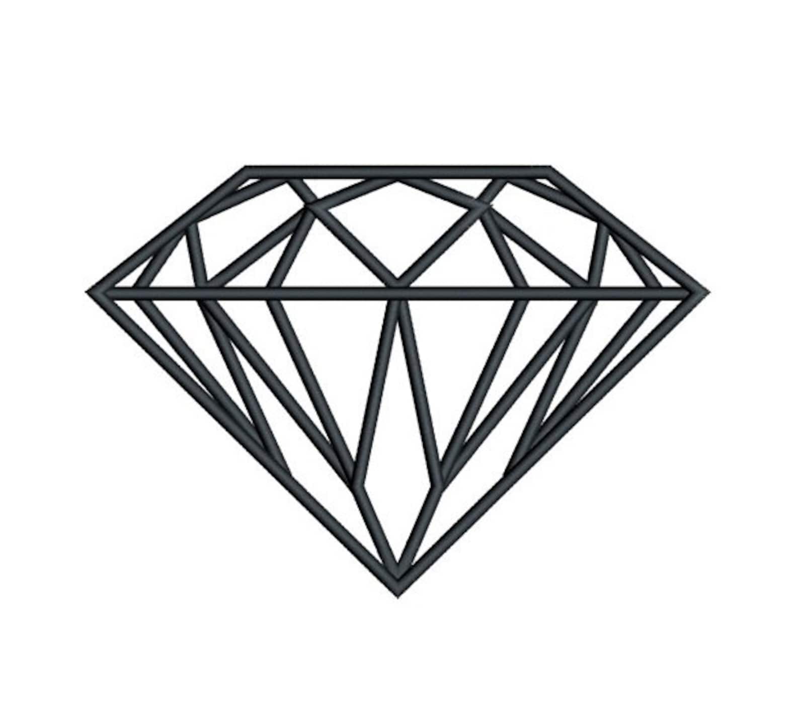 Diamond Applique Machine Embroidery Design Digitized Pattern - Etsy
