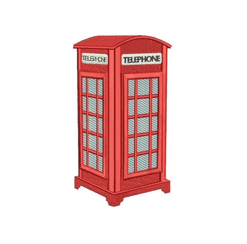 Telephone Booth Filled Machine Embroidery Design Digitized Pattern ...