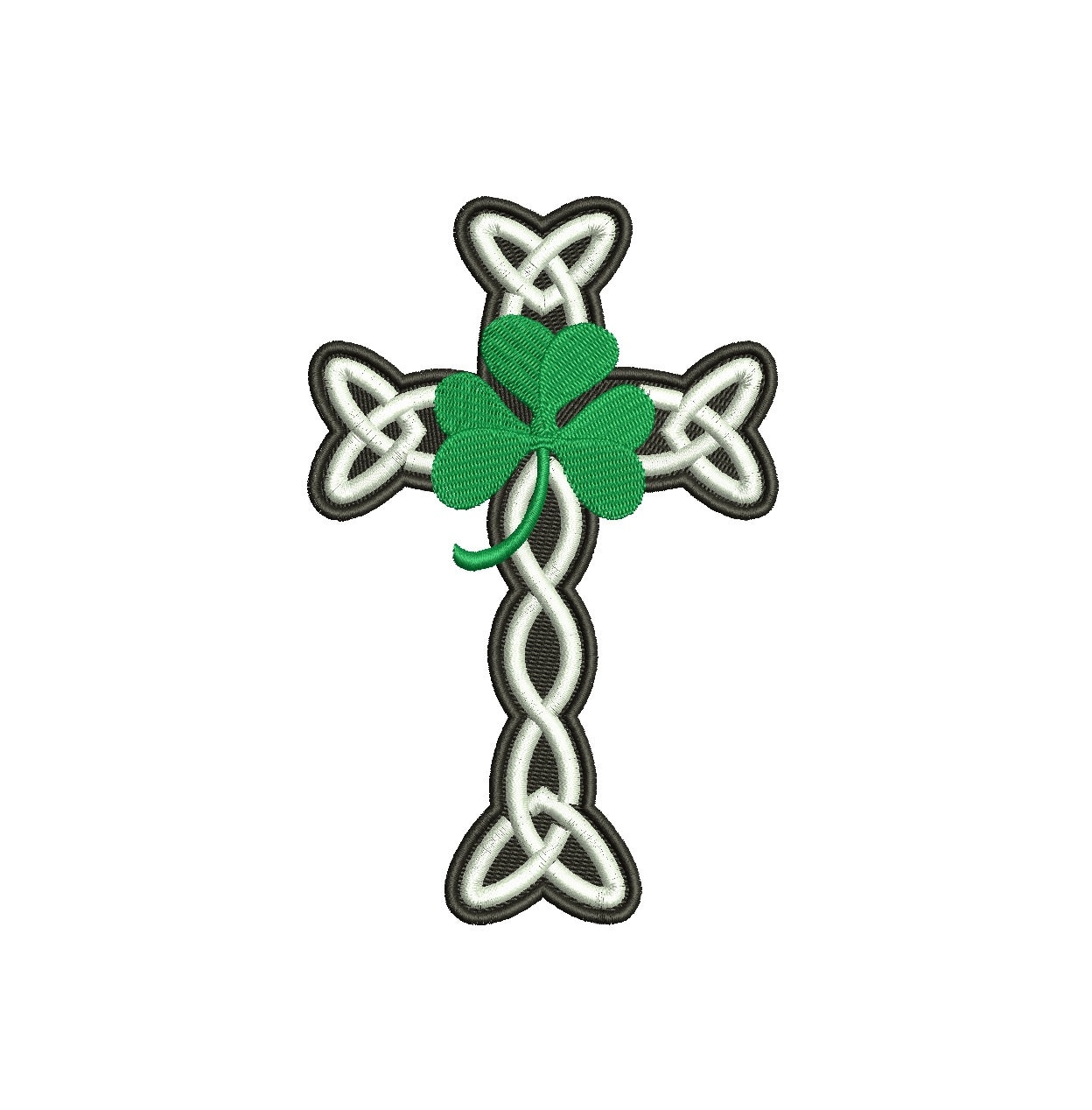 Shamrock Leaf Irish Cross Filled Machine Embroidery Digitized | Etsy