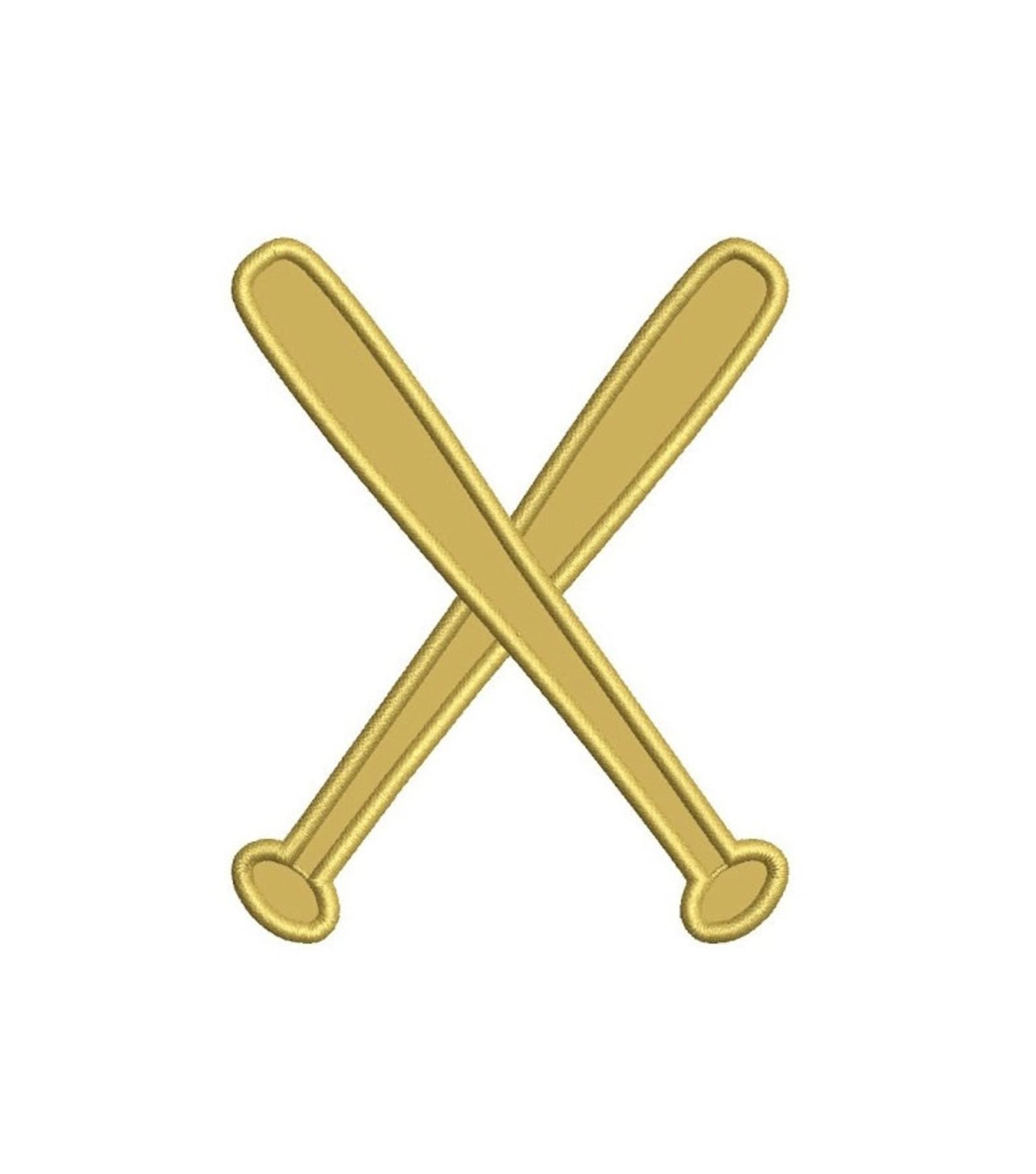 Crossed Baseball Bats Applique Machine Embroidery Digitized Design ...