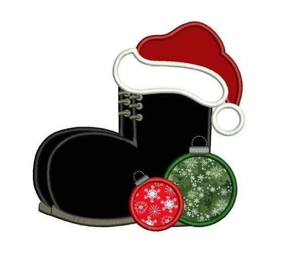 Military Christmas Boot Applique Machine Embroidery Digitized | Etsy