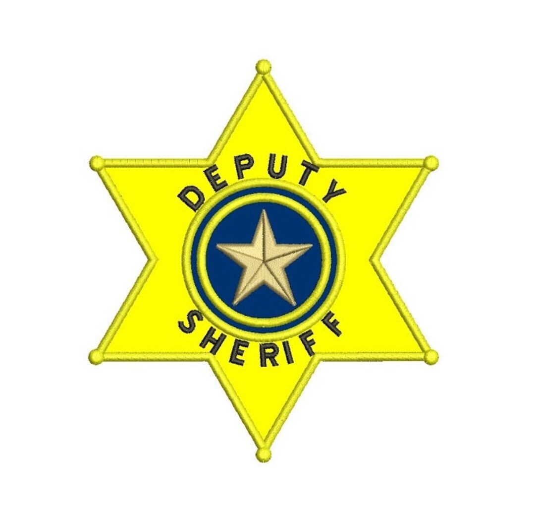 Deputy Sheriff Police Badge Applique Machine Embroidery Digitized ...
