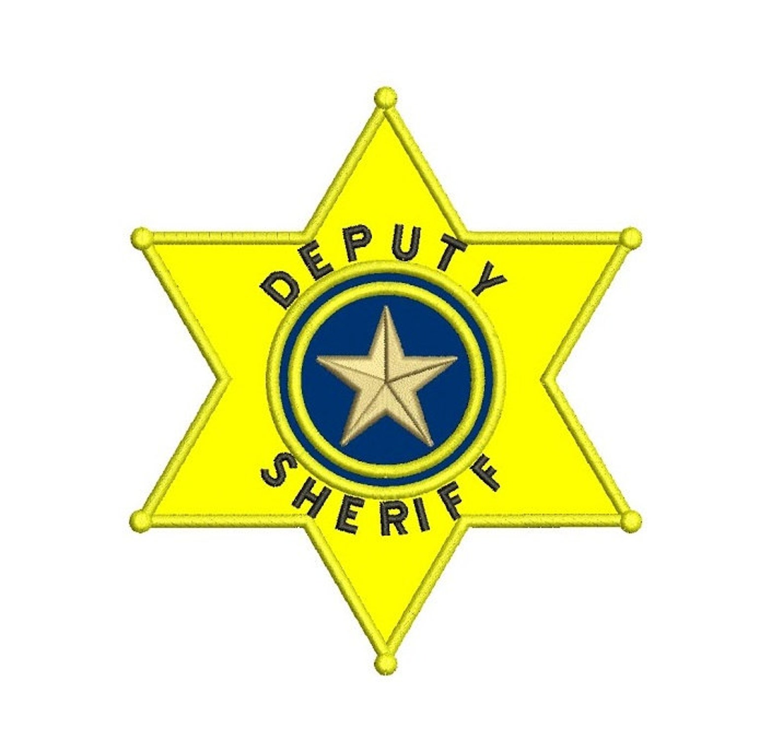 Deputy Sheriff Police Badge Applique Machine Embroidery Digitized ...
