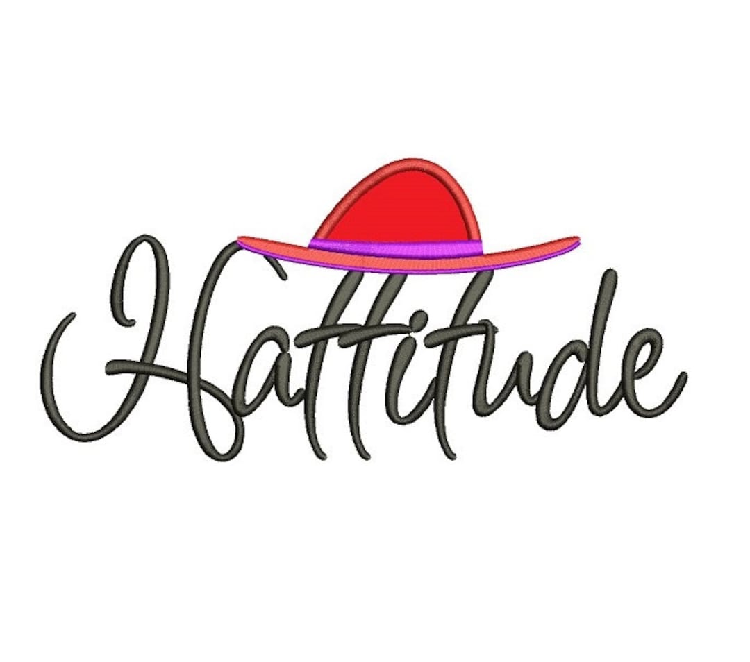 Hattitude Red Hats Applique Digitized Design Pattern - Instant Download ...