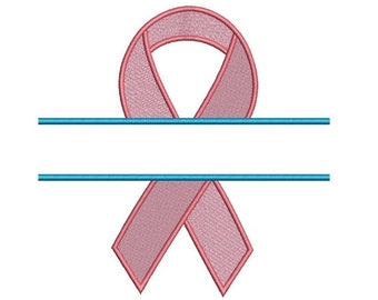 Breast Cancer Ribbon Machine Embroidery Digitized Design Split | Etsy
