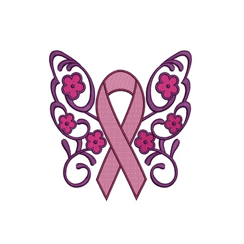 Find the Cure Breast Cancer Ribbon Machine Embroidery - Etsy