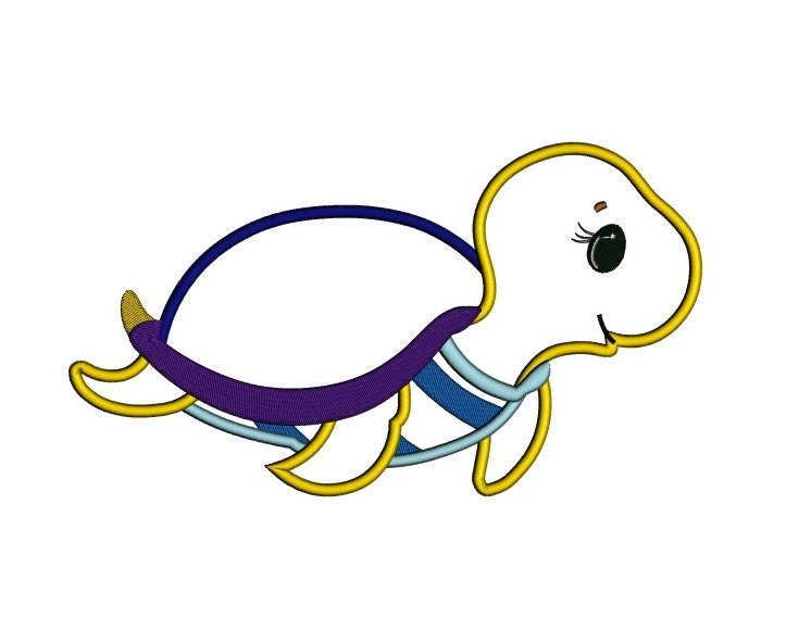 Autism Awareness Turtle Applique Machine Embroidery Digitized | Etsy
