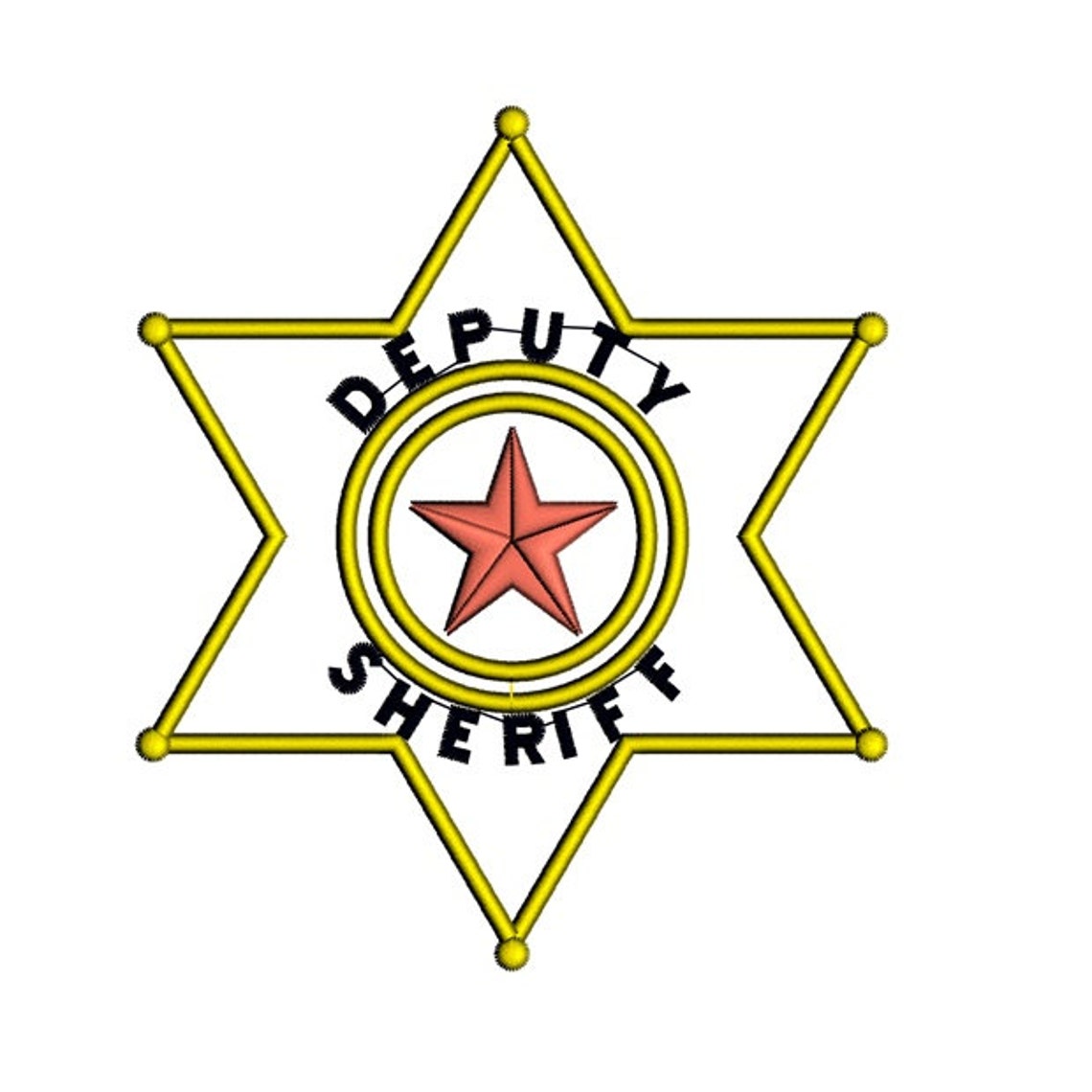 Deputy Sheriff Police Badge Applique Machine Embroidery Digitized ...
