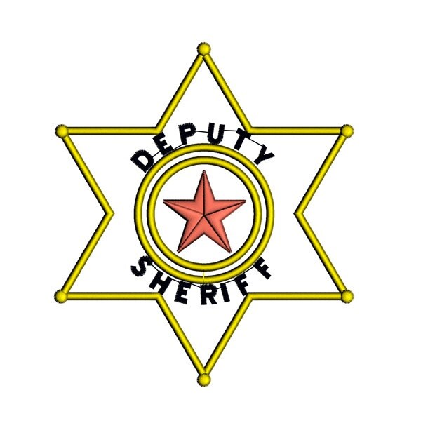 Deputy Sheriff Police Badge Applique Machine Embroidery | Etsy
