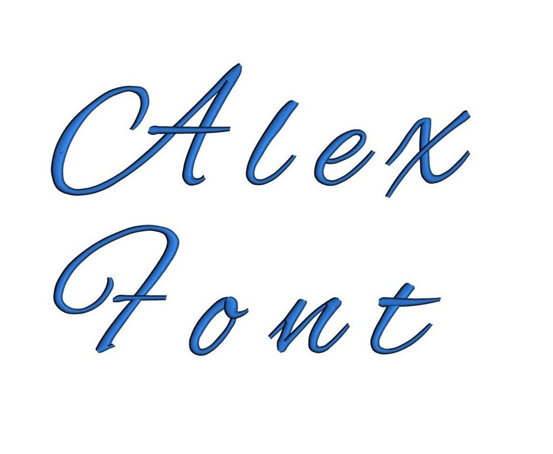 Alex Satin Script Digitized Machine Embroidery Font Upper and Lower ...