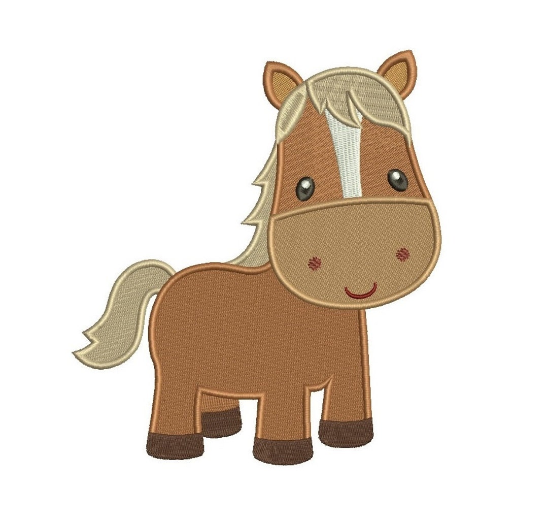 Cute Pony Horse Filled Machine Embroidery Digitized Design Pattern ...