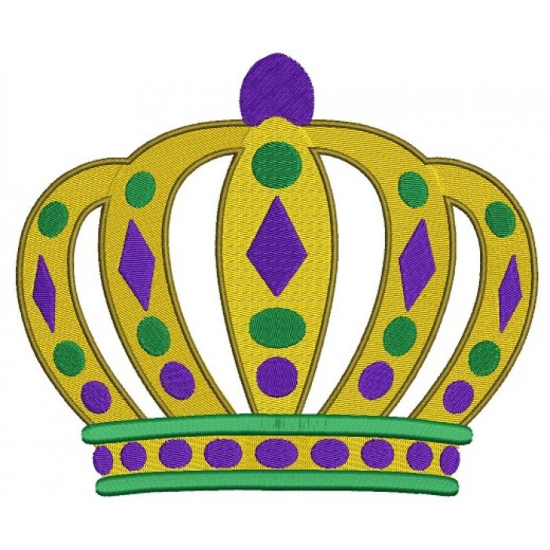 Big Crown Mardi Gras Filled Machine Embroidery Digitized Design Pattern ...