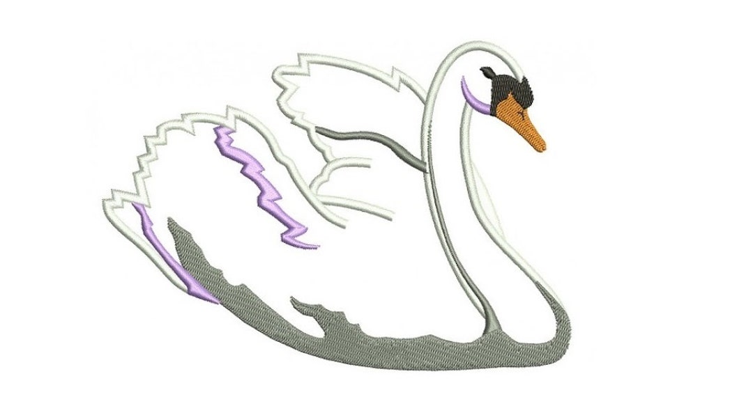 Swan Applique Digitized Machine Embroidery Design Pattern - Instant ...