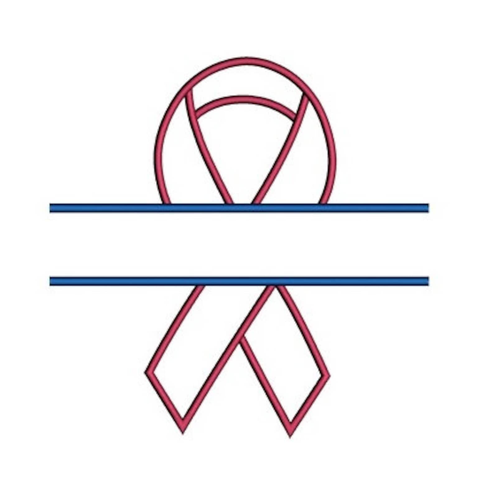 Breast Cancer Ribbon Machine Embroidery Digitized Design Split - Etsy
