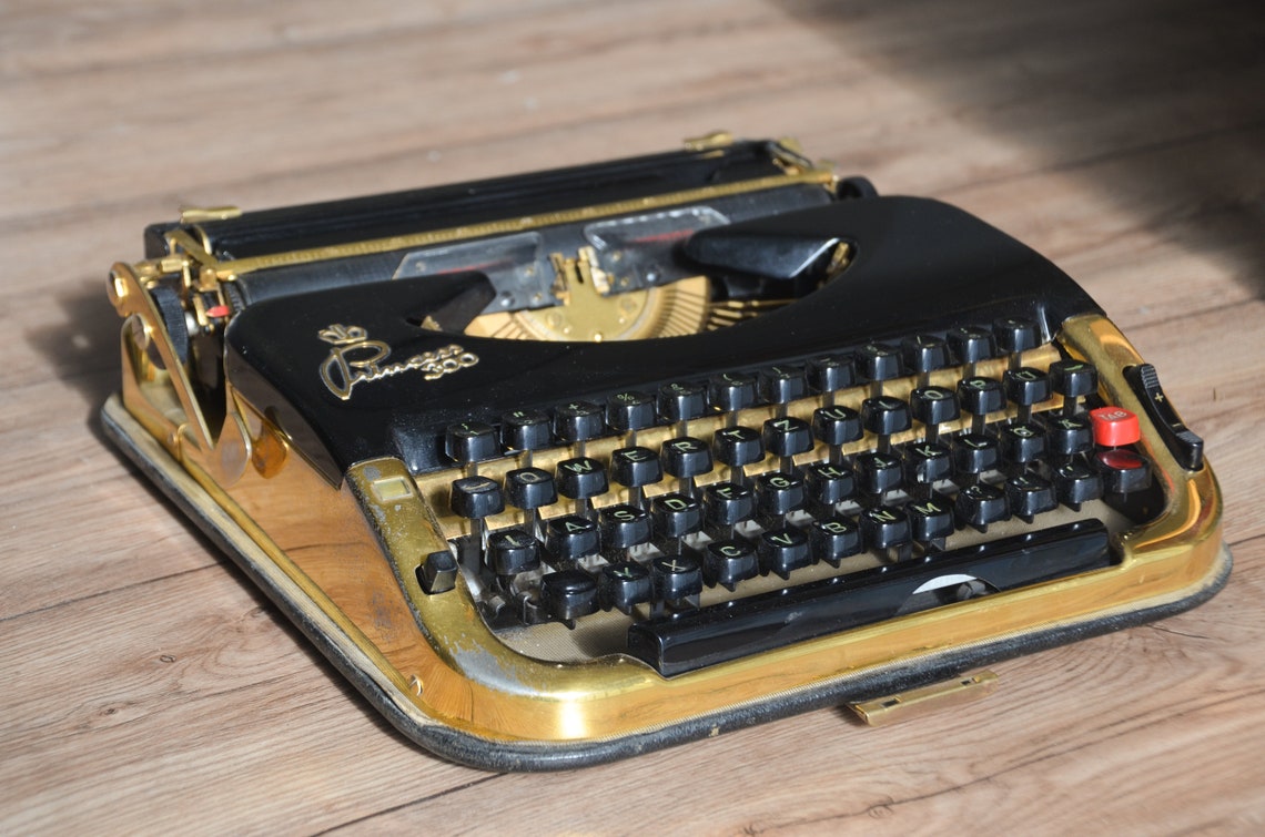 GOLD PLATED Typewriter - Working Princess 300 - Professionally Serviced ...