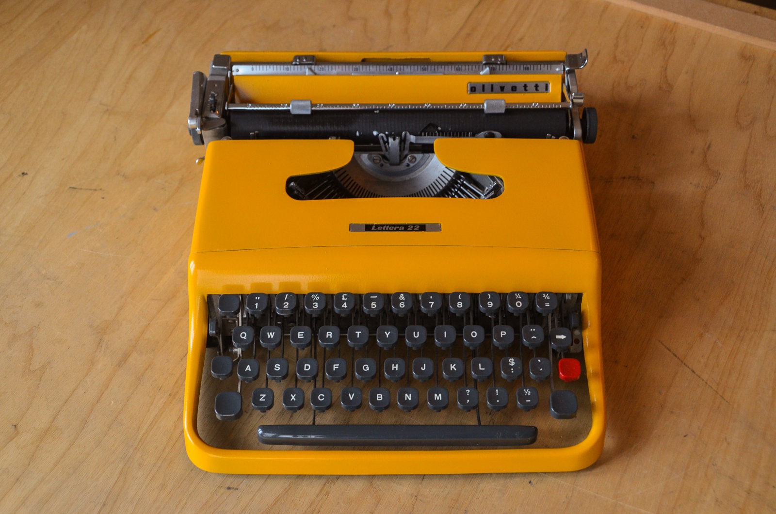 CUSTOM MADE Typewriter 1950's Yellow Orange Olivetti | Etsy