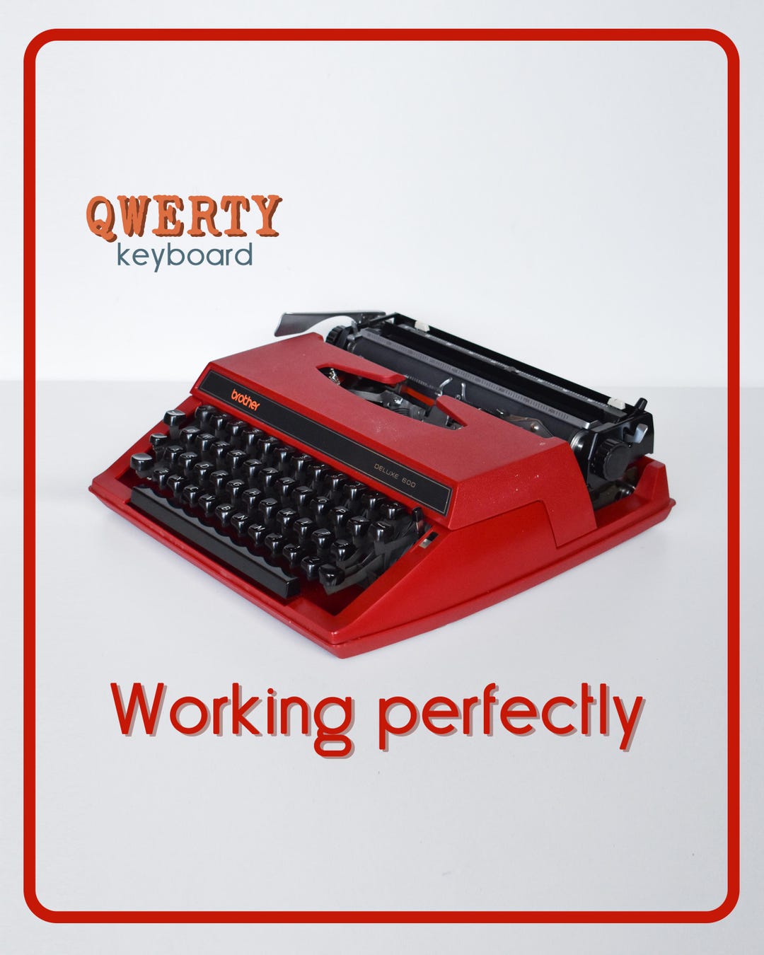 PERFECTLY WORKING Typewriter - Rose Red Brother 600 Typewriter ...