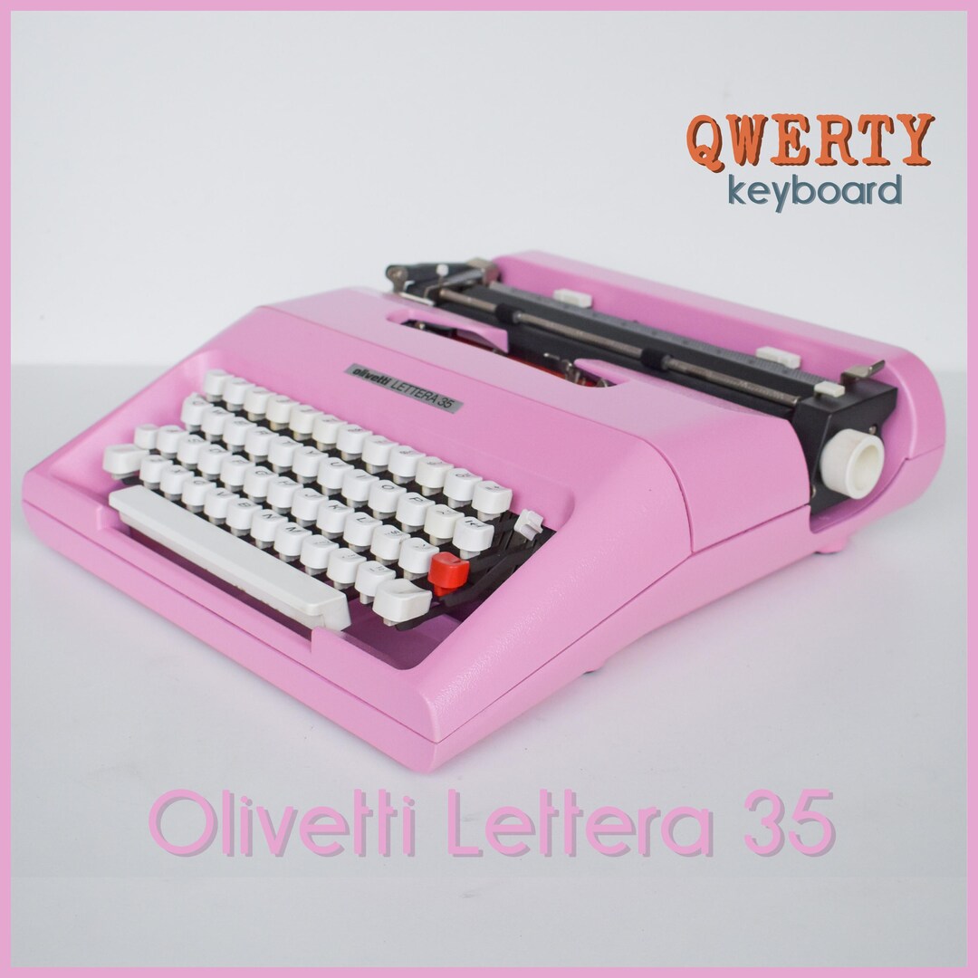 Professionally Serviced - Pastel Pink Olivetti Lettera 35 Typewriter ...