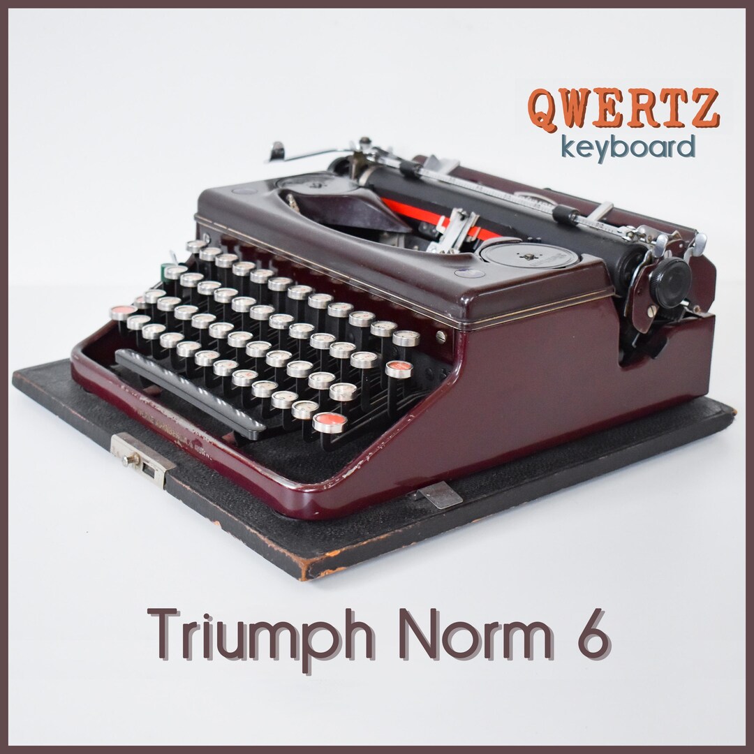 TWO LANGUAGE Typewriter - Cherry Red Triumph Norm 6 - Professionally ...