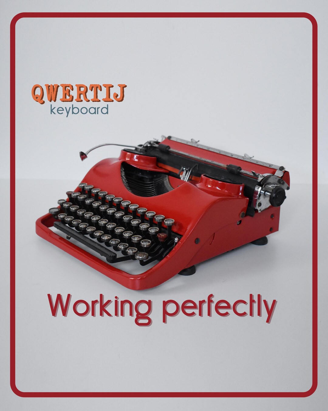 PERFECTLY WORKING Typewriter - Bright Red Groma Model N ...