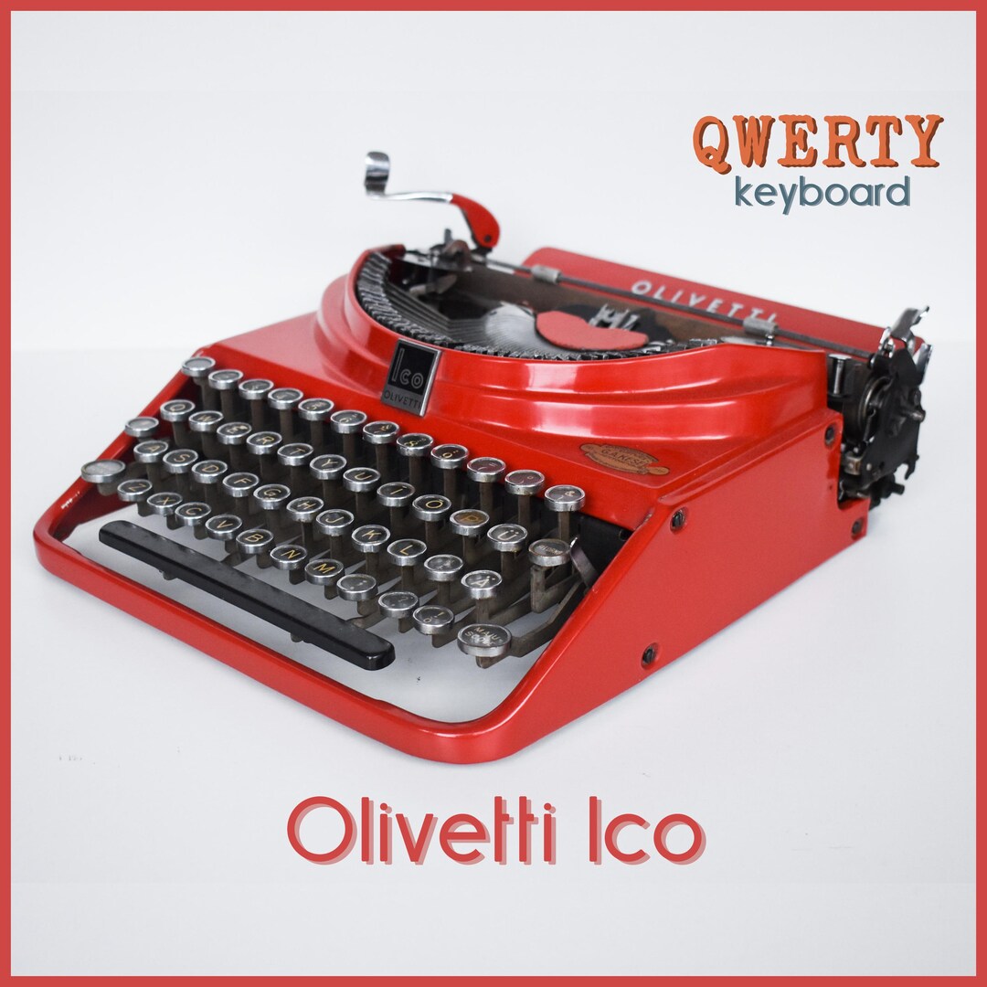 SUPER - Professionally Serviced - Authentic Red Olivetti ICO Typewriter ...