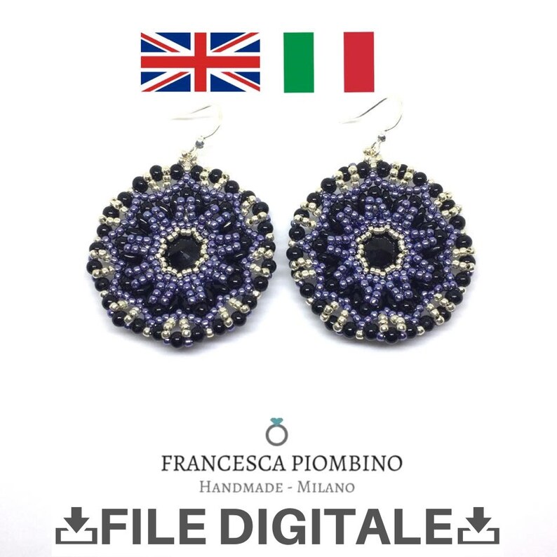 DIY ITA/ENG Schema Fotografico Pdf Orecchini Ray Rivoli - Etsy